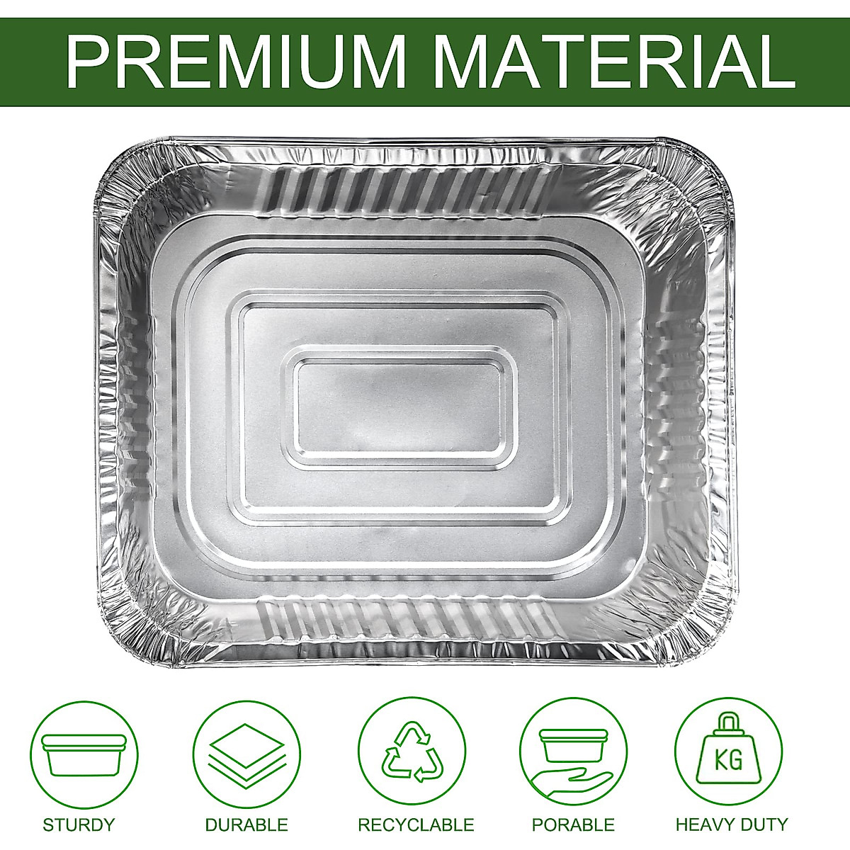 fohuas Disposable Aluminum Foil Pans 13x9 IN, 24 Packs Sturdy Half Size Deep Steam Table Pans Freezer,Oven Portable Food Storage Containers for Baking, Cooking, Roasting & Reheating(9x13x2.5)