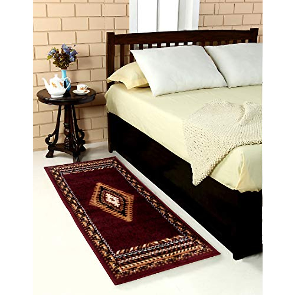 Furnish my Place Southwestern Contemporary Geometric Area Rug 3 Pieces Set (5x8) (2x6) (2x3) - Tucson Burgundy