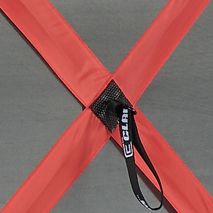 CLAM Quick-Set Escape Sport 11.5 x 11.5 Foot Portable Pop Up Outdoor Tailgating Screen Tent 6 Sided Canopy Shelter w/Stakes & Carry Bag, Red/White