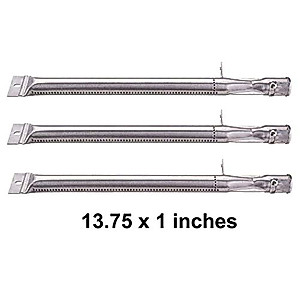 Votenli S9061A(3-Pack) S1048A(3-Pack) Replacement 13 1/8 inches Stainless Steel Heat Plates and Stainless Steel Grill Burner Crossover Tube for Brinkmann 810-3330-S,810-3331-F