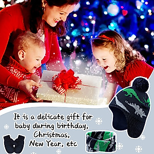 12 Pieces Baby Boy Hat Scarf Mittens Set Toddler Winter Warm Hat Knitted Beanie Gloves for Boys (Medium)