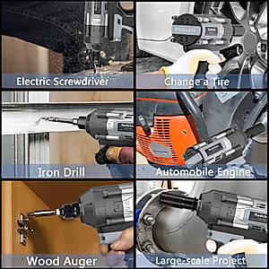 Cordless Impact Wrench,3-speeds Cordless Impact Gun with 2 * 4.0Mah, 1000N.m (740Ft-lbs) Electric Impact Wrench with 5 Sleeves, High Torque 1/2 Impact Wrench, Power Impact Wrenches for Home Car Tyre