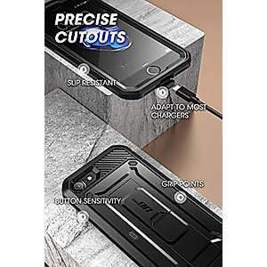 SUPCASE Unicorn Beetle Pro Series Case for iPhone SE (2022)/ iPhone SE (2020)/ iPhone 7/ iPhone 8, Built-in Screen Protector Full-Body Rugged Holster & Kickstand Case (Black)