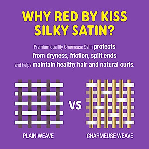 Red by Kiss Kids Satin Bonnet with Wide Band, Sleep Cap for Kids, Bonnet for Boys and Girls (Black)