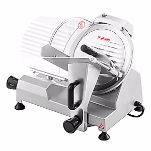 WILPREP Commercial Meat Slicer, 10-Inch Stainless Steel Blade Meat Slicer with Adjustable Thickness(0-0.5"), Bread Butter Chicken Food Slicer Kitchen Appliance