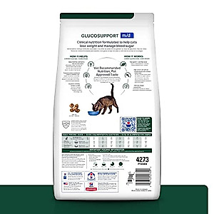 Hill's Prescription Diet m/d GlucoSupport Chicken Flavor Dry Cat Food, Veterinary Diet, 8.5 lb. Bag