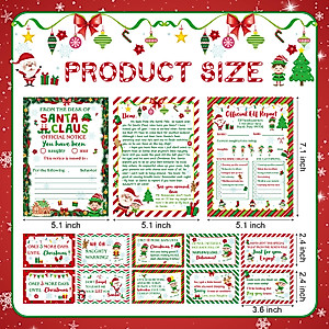 Harloon 195 Pcs Official Letter to Santa Elf Reports Cards Elf Notes and 15 Elves Notice Naughty or Nice Behavior Checklist Stationary Paper 15 Elf Bonus Letter for Christmas Elf Surveillance