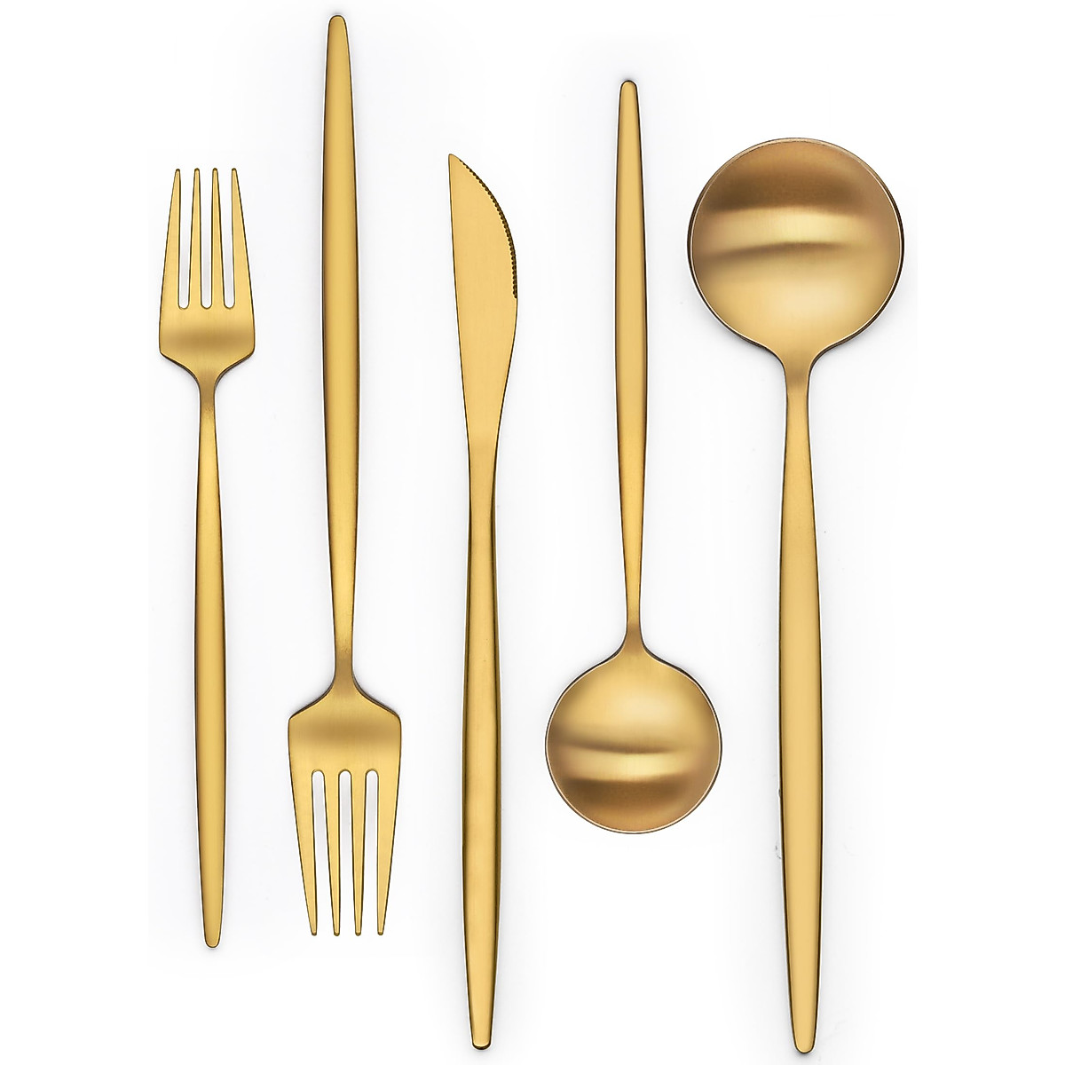 60-Piece Gold Silverware Set, Stainless Steel Flatware Set Service for 12, Utensils Cutlery Sets for Home Restaurant, Include Knife Fork Spoon Set, Dishwasher Safe