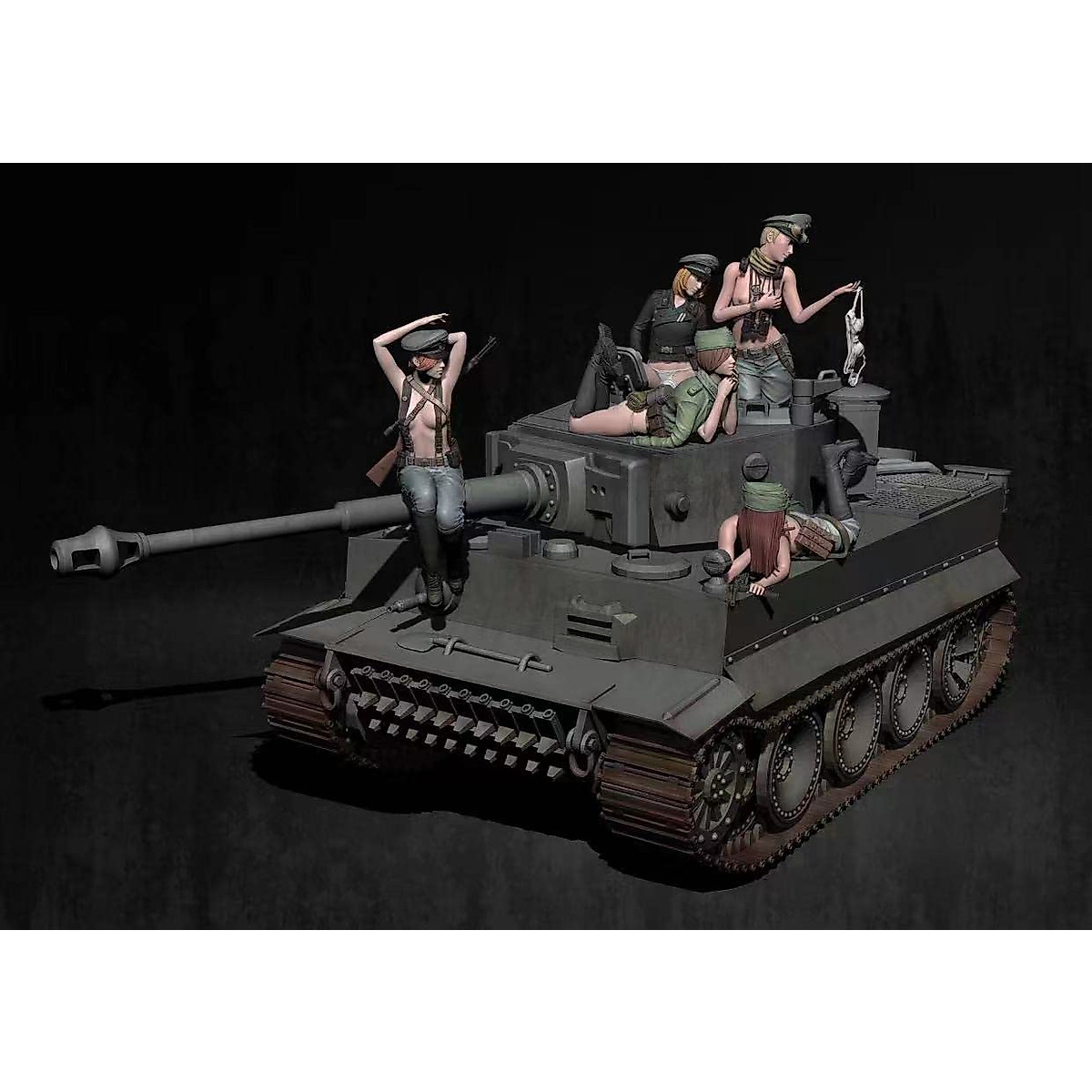 1/35 Resin Soldier Figure Model Kits DIY Beauty 5 Set Soldier colorless and self-Assembled YFWW-2158 (Without Tank)