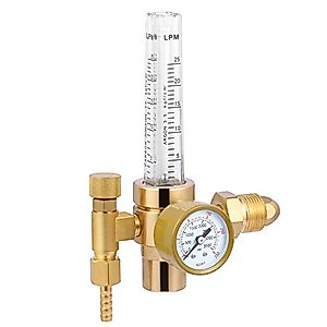 Argon Regulator,Flow Meter Gas Regulator Gauge for Mig Tig Weld,0-25lpm CGA-580 Copper Welding Gas Regulators Accessory