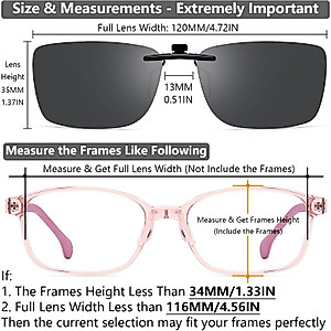 CAXMAN Kids Junior Clip On Sunglasses Polarized Over Prescription Glasses Compact Fit Non Flip Up Rectangle 100% UV Protection Grey Lens Small Size