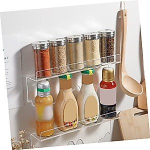 ORFOFE 2Pcs Wall Mounted Transparent Floating Shelf for Cosmetics Storage Adhesive Wall Shelf for Bathroom and Home Organization