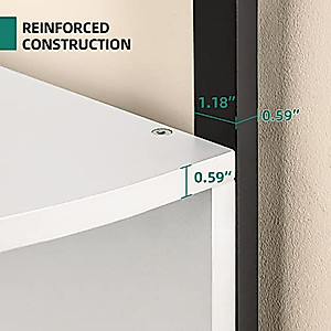 YITAHOME 6-Tier Corner Shelf, 68.8" Tall Modern Free Standing Zigzag Corner Bookshelf, 6 Shelf Display Corner Bookcase Open Small Book Shelves for Living Room, Home Office, Small Space, White