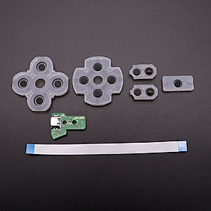 OCity USB Charging Port USB Socket Board 12 pin Flex Ribbon Cable Conductive pad Replacement for PS4 PRO JDM 050 JDM 055 Controller JDS-055 JDS055