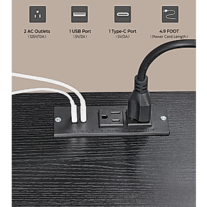 ANWBROAD Mobile File Cabinet with Charging Station & USB Ports, Rolling Printer Stand Filing Cabinets Lockable Storage Cabinet with Open Storage Shelves Drawers Home Office UBJG001H