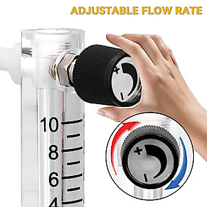 Flowmeter, 0-10 LPM Air Flow Meter with Control Valve, Water Flow Meter Panel Type Flowmeter Panel Flow Tester Acrylic Oxygen/Air/Gas Flowmeter Measurement Tools