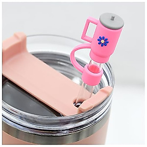 Straw Cover Cap for Stanley Cup,Silicone Straw Topper Compatible with 30 and 40 Oz Tumbler with Handle,10 mm 0.4 in Reusable Straw Tips Lids