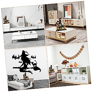 Garneck 1pc Haunted House Elf Ornament Desk Topper Wood Decor Halloween Decor Halloween Style Ghost House Sign Scene Village Houses Halloween Haunted House Figurine Halloween Supplies Doll