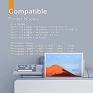 InkNI 60XL Remanufactured Ink Cartridge Replacement for HP 60XL 60 XL CC641WN CC644WN for PhotoSmart C4780 C4795 C4680 Envy 100 110 114 120 Deskjet F4480 F4280 F4580 D2680 Printer (Black, Tri-Color)