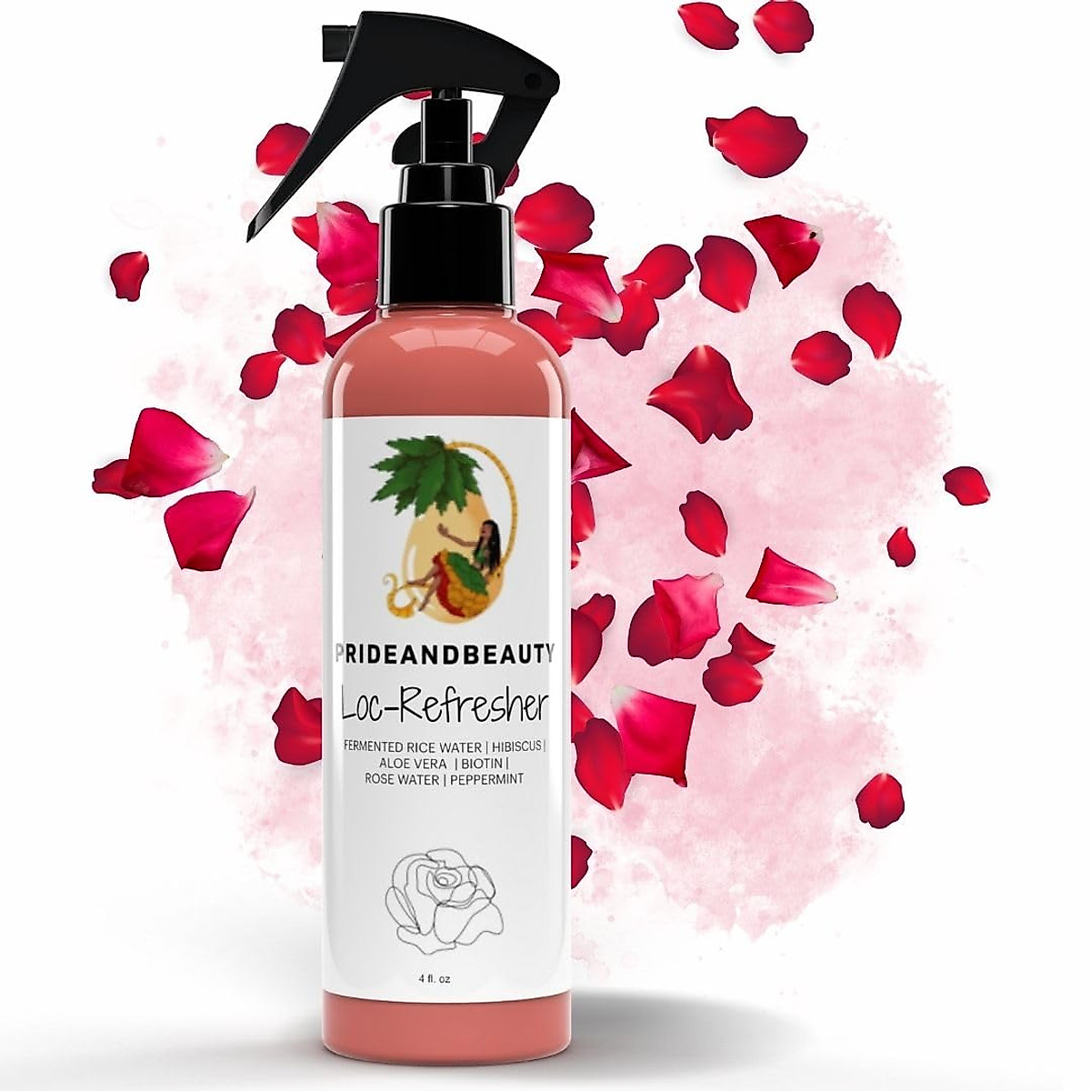 Rose Water For Locs, Daily Moisturizing Refreshing Spray, Rose Water For Hair, Rosewater and Peppermint Hair Scalp Moisturizer. (4 OUNCES)