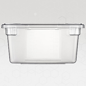 CURTA 4 Pack Food Storage Box with Lid, 5 Gallon - 18" x 12" x 9" NSF Listed Commercial Grade Clear Polycarbonate Container for Commercial Kitchen Restaurant Cafeteria