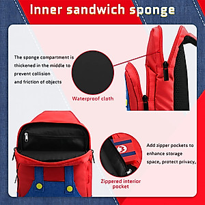 FUNDIARY Travel Bag for Nintendo Switch, OLED & Lite Carrying Case, Portable Shoulder Bag Set for Switch, Crossbody Backpack Accessories Bundle with Game Case and 2 Thumb Caps - for Super Mario