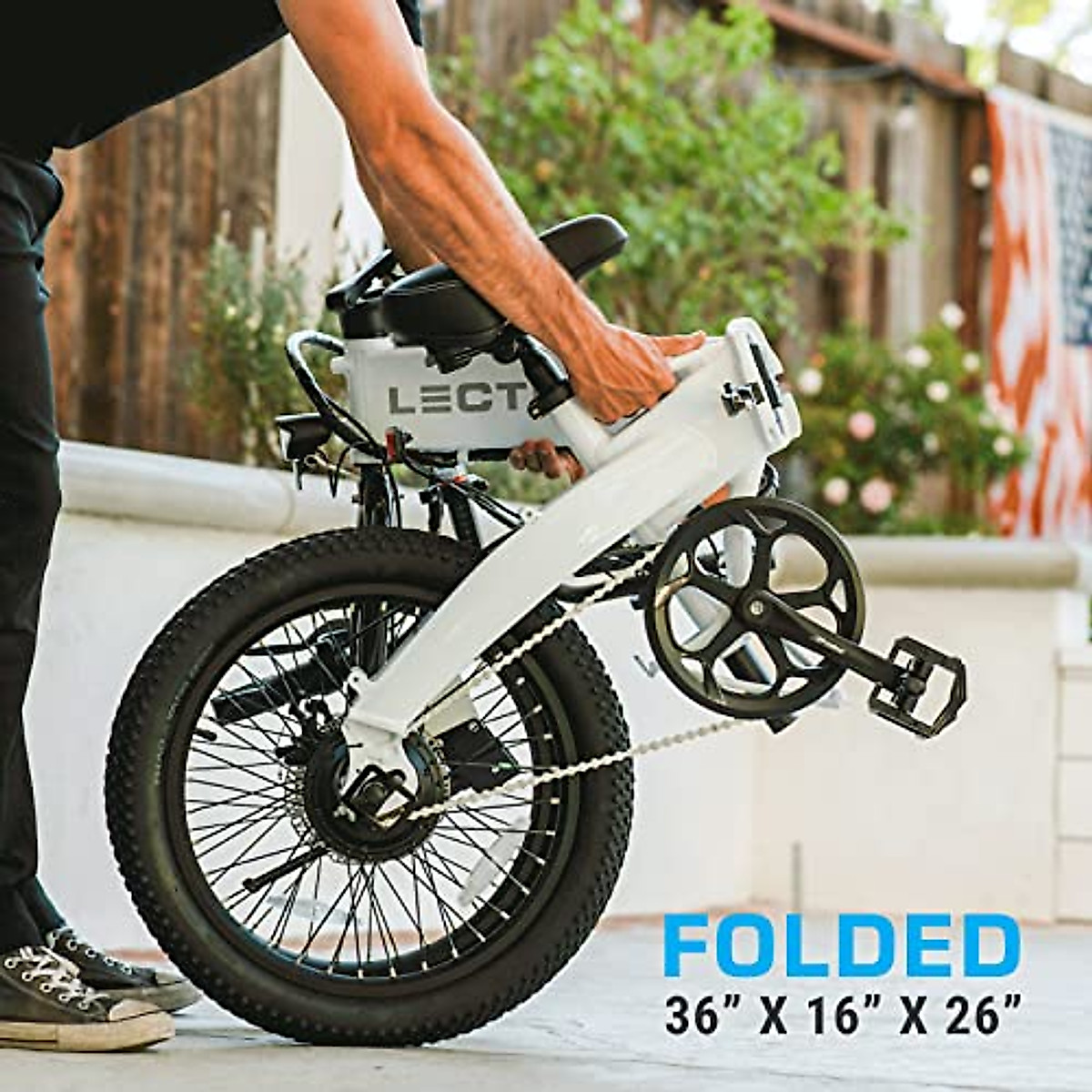 LECTRIC XP™ Lite Electric Bike | Adult Folding Bikes - Weighs Only 46lbs | 40+ Mile Range w/ 5 Pedal-Assist Levels | 20mph Top Speed - Class 1 and 2 eBike (Arctic White)