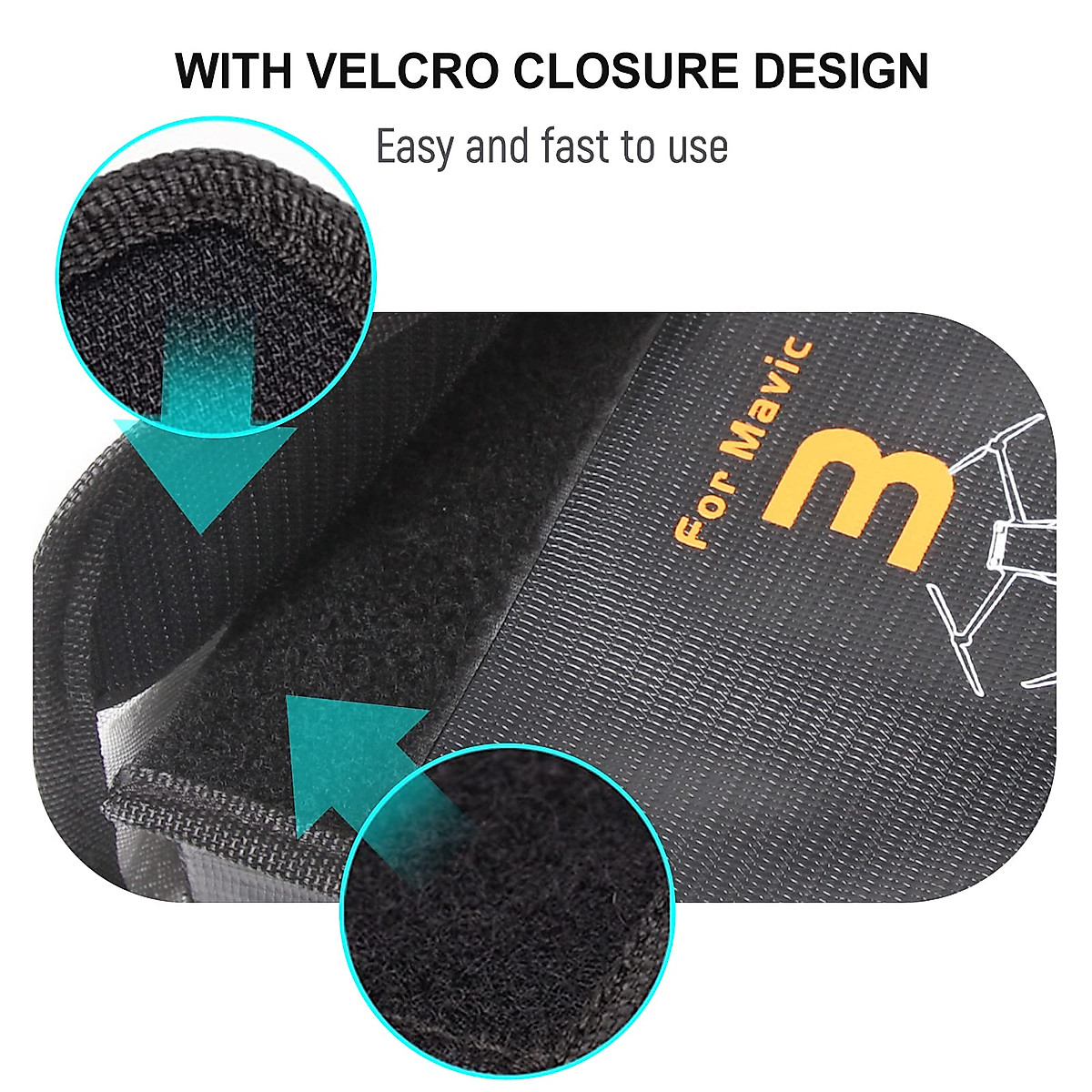 O'woda Lipo Battery Safe Bag with Dust Plug for DJI Mavic 3 Pro, 3 Pcs Fireproof Storage Bag Batteries Protection Pouch + 3 Pcs Charging Port Cover for DJI Mavic 3 / Mavic 3 Classic/Mavic 3 Pro