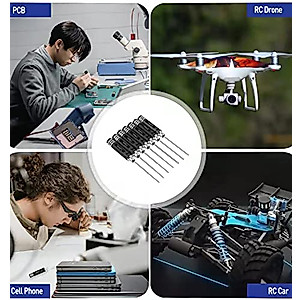 VOKOLA Drone Tool Kit -7Pcs RC Hex Driver Set – Steel 0.9mm Allen Wrench 1.27mm 1.3mm 1.5mm 2.0mm 2.5mm 3.0mm Aluminum Handle Steel Hexagon Screwdriver for traxxas RC Car Truck FPV Helicopter