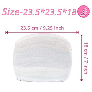 MJIYA Mesh Laundry Bags for Delicates with Premium Zipper, Travel Storage Organize Bag, Clothing Washing Bags for Laundry, Blouse, Bra, (WhiteA+Sphere Shape, 9.25x9.25x7 Inch)