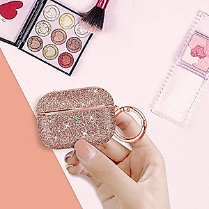 Casewind AirPod Pro Case,AirPods Pro Case,AirPods Pro Case Cover Bling Glitter Cute Full Protective Hard Shockproof Keychain Ring for Women Girl Men AirPod Pro Charging Case,Front LED Visible,Pink