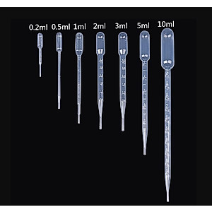 BIPEE 10ml Plastic Pipette Graduated Transparent Dropper for Laboratory Experiment 30cm Length 10pcs