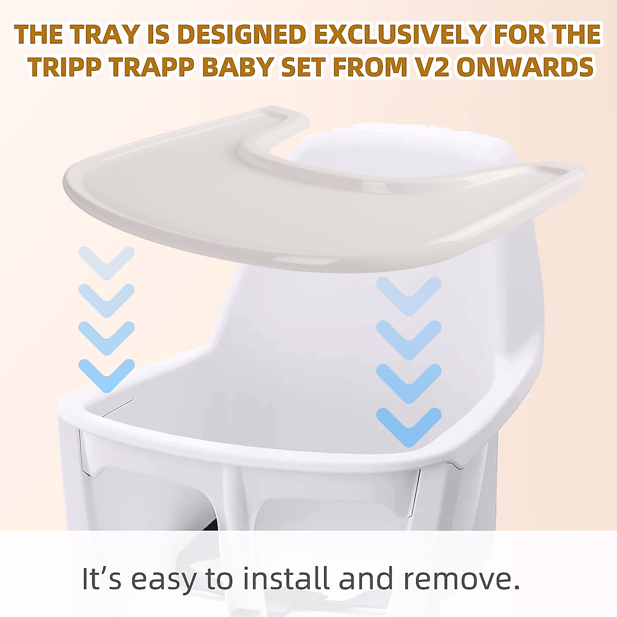 Baby High Chair Tray Compatible with Stokke Tripp Trapp Chair, with Smooth Surface Provides Suction Plates with More Suction Power