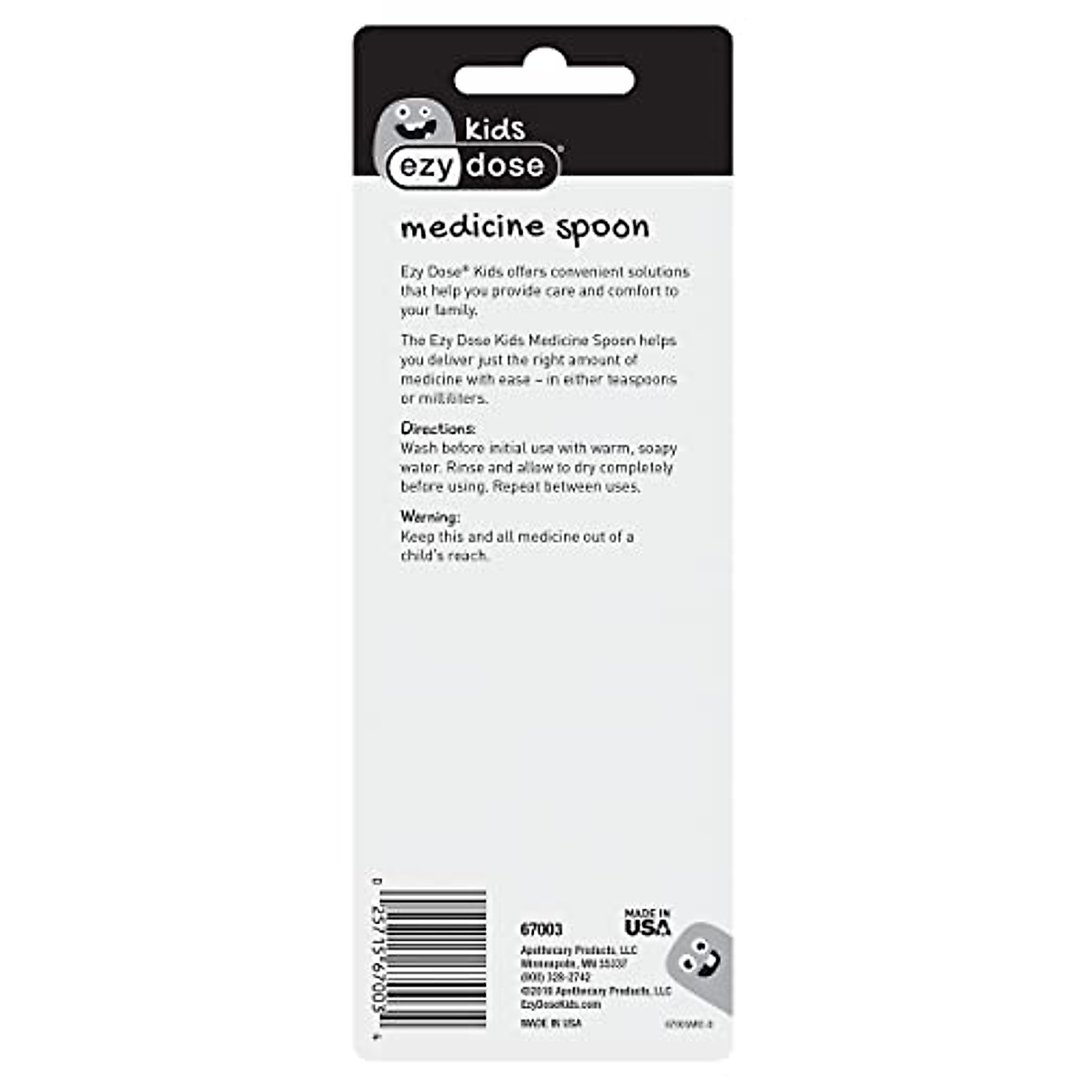 Ezy Dose Kids Oral Liquid Medicine Spoon, For Baby & Toddler, 10mL/2 TSP Capacity, Calibrated