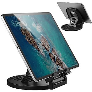 AboveTEK Tablet Stand, 360° Rotating Commercial iPad Stand, Swivel Design for Store Retail Office Bedside Showcase Reception Kitchen Home