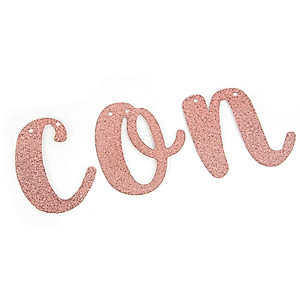 WeBenison Glitter Congratulations Banner for Congrats Grad - Wedding Anniversary - Baby Shower - Birthday - Retirement Party Decor Supplies Rose Gold