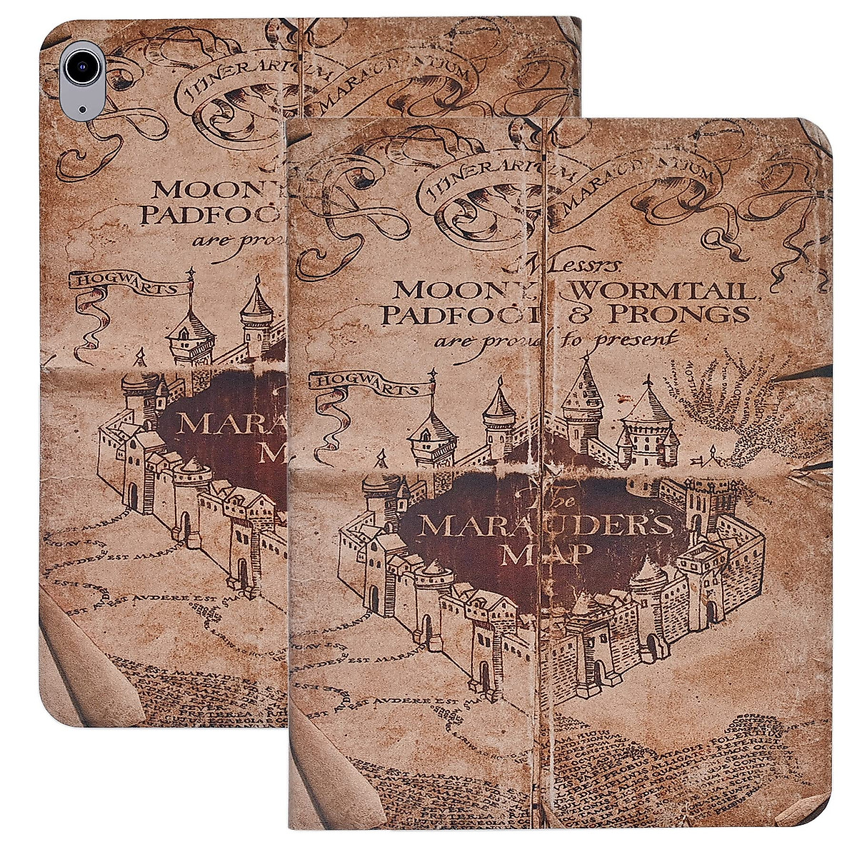 Case for iPad Air 5th / 4th Generation 10.9 Inch (2022/2020), Premium PU Leather Folding Stand Shell Soft TPU Back Cover with Pencil Holder Auto Wake/Sleep, Magic Map Vintage