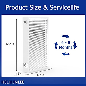 HELHUNLEE F1 4-Pack H13 HEPA Filter Replacement, Fit for 3M Filtrete C01 T02 Air Purifier, 4 Pack