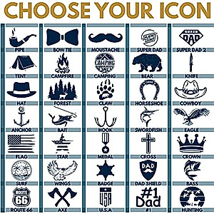 Personalized Water Bottle w Icon & Name 32 oz - 9 Optional Colors - Gifts for Men, Custom Water Bottle w Straw Lid Double Wall Insulated, Gifts for Dad From Daughter, Son - Dad Christmas Gifts