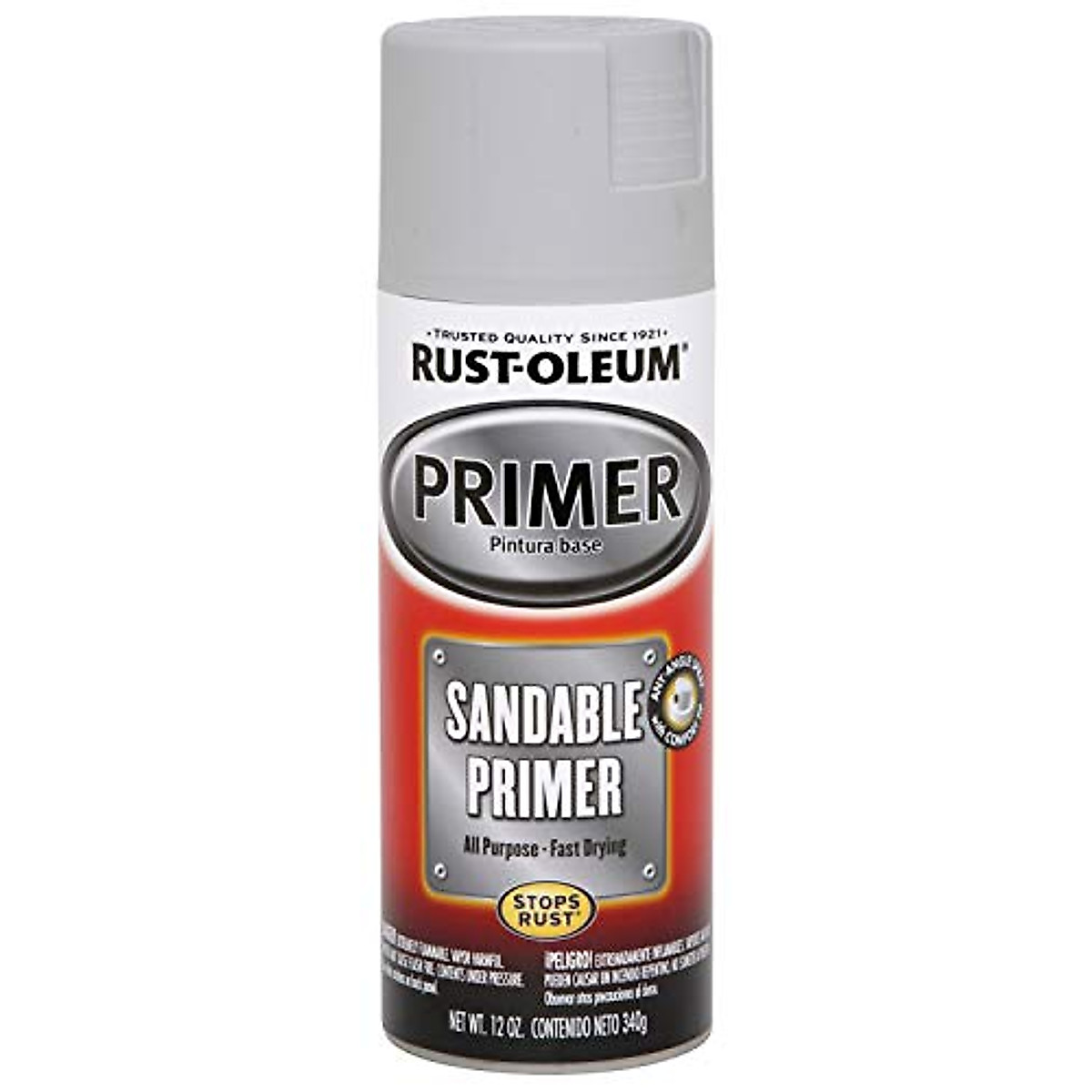 Rust-Oleum 252472 Automotive Sandable Primer Spray Paint, 12 oz, Light Gray