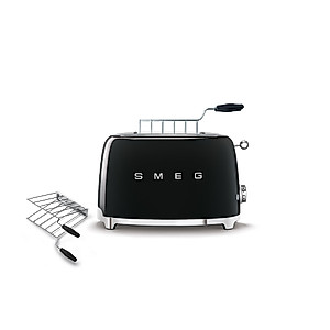 SMEG 2 Slice Toaster with Sandwich Racks, Black