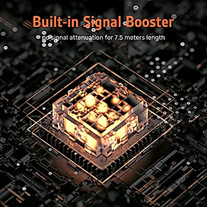 Alxum USB 3.0 Extension Cable 25FT, Active USB Extension Cable Male to Female with Signal Booster, Long USB Repeater/Extender Cord 7.5 Meters for Printer, Webcam, Mouse, with 5V2A Power Adapter