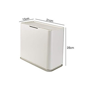 liulishop Garbage Storage Bucket Household Trash Can Thickening Bathroom Kitchen with Lid Classification Trash Can Wastebasket (Color : Black)