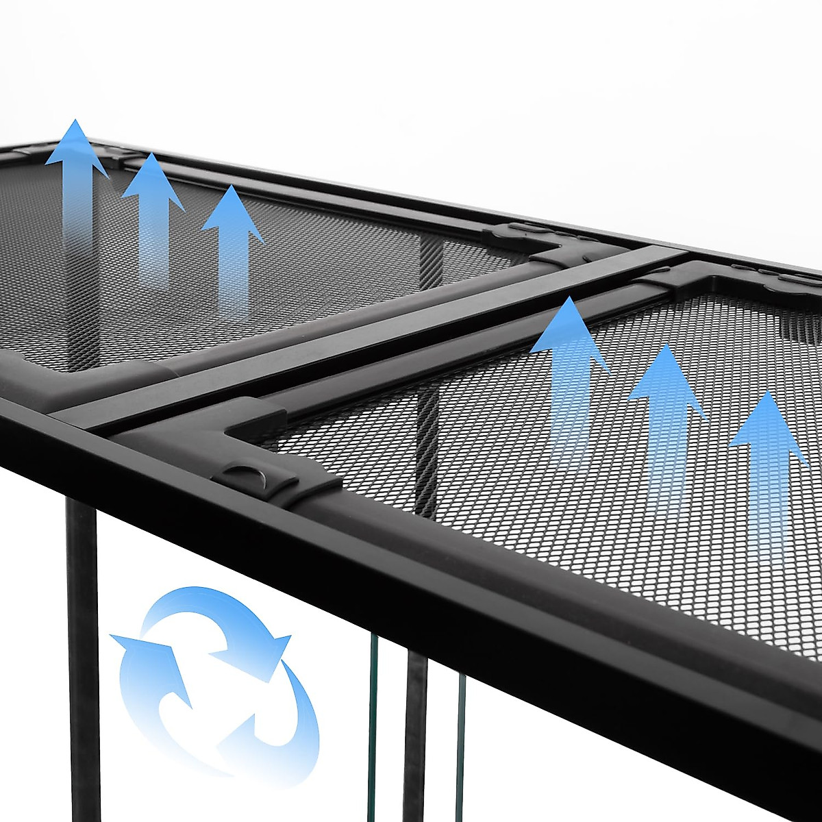 REPTI ZOO 135 Gallon Reptile Glass Terrarium, 48" x 18" x 36" Vertical Tempered Glass Rainforest Reptile Terrarium, 2 in 1 Use Knock-Down Paludarium Tank