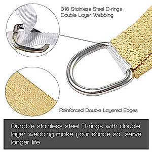 Artpuch 10'x13' Sun Shade Sail Curved Commercial Outdoor Shade Cover Sand Rectangle Heavy Duty Permeable 185GSM Backyard Shade Cloth for Patio Garden Sandbox (We Make Custom Size)