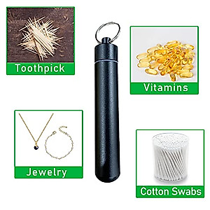 ACoiay Portable toothpick holder Stainless Steelaluminum Waterproof,toothpick case travel Pocket3 Pieces with Keychain, forOutdoor Picnic and Camping(A) (Stainless Steel)