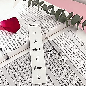 Nurse Bookmark Gift Nurse Graduation Gift Christmas Gifts Birthday Gifts Bookmark for Women Men (Nursing is a Work of Heart)