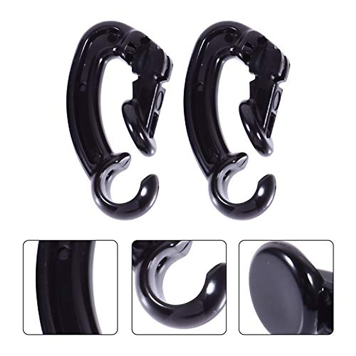 EXCEART 2 Pcs Sport Earbuds Hooks Professional Earphone Holder Clasps Indoor Outdoor Activities Earbuds Clips Compatible with Airpods Pro/ 2/1 Black