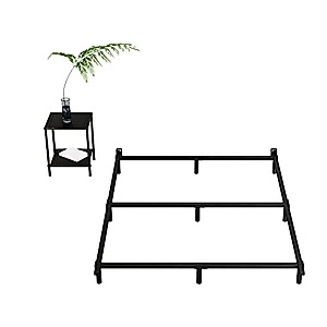 Hafenpo Metal Bed Frame - Sturdy Platform Bed Frame Heavy Duty Non-Slip Black Bed Frame 9 Leg Support Easy to Assemble Suitable for Any Space Queen Size