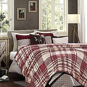 Chanasya Farmhouse Pattern Plaid Throw Blanket Lightweight Knit Textured Woven Decorative Blanket for Couch Bed Living Room Blanket with Tassels Fringed Throw Blanket (50x65 Inches) Maroon Purple